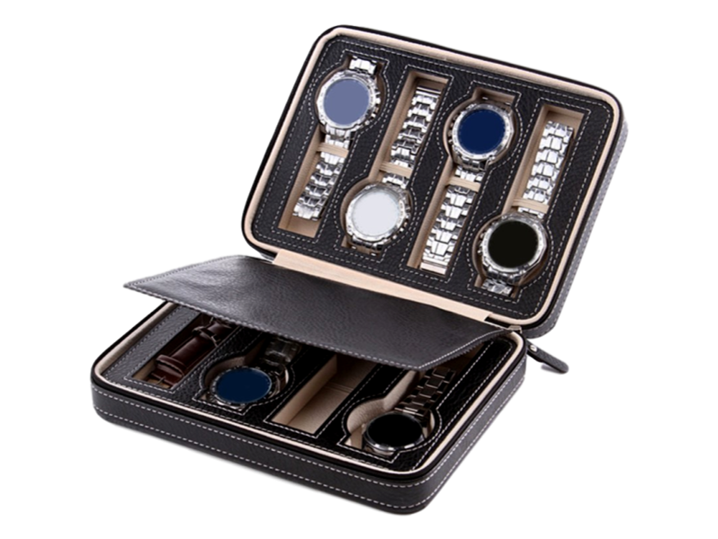 → Urkasse i Læder til 8 Ure med Lynlås | Gratis Levering